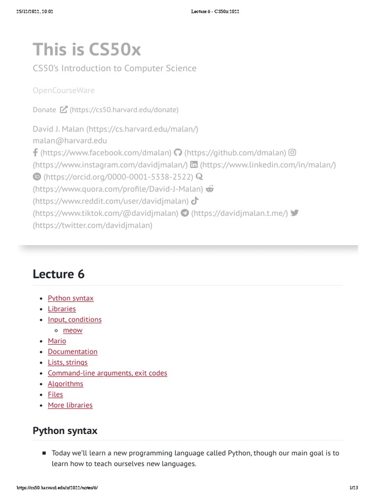 Lecture 6 Cs50x 2022 Pdf Parameter Computer Programming Integer Computer Science 5370