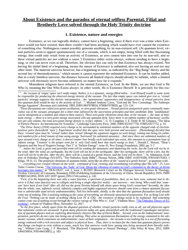About Existence and The Paradox of Selfless Parental, Filial and ... About Existence and The Paradox of Selfless Parental, Filial and ...