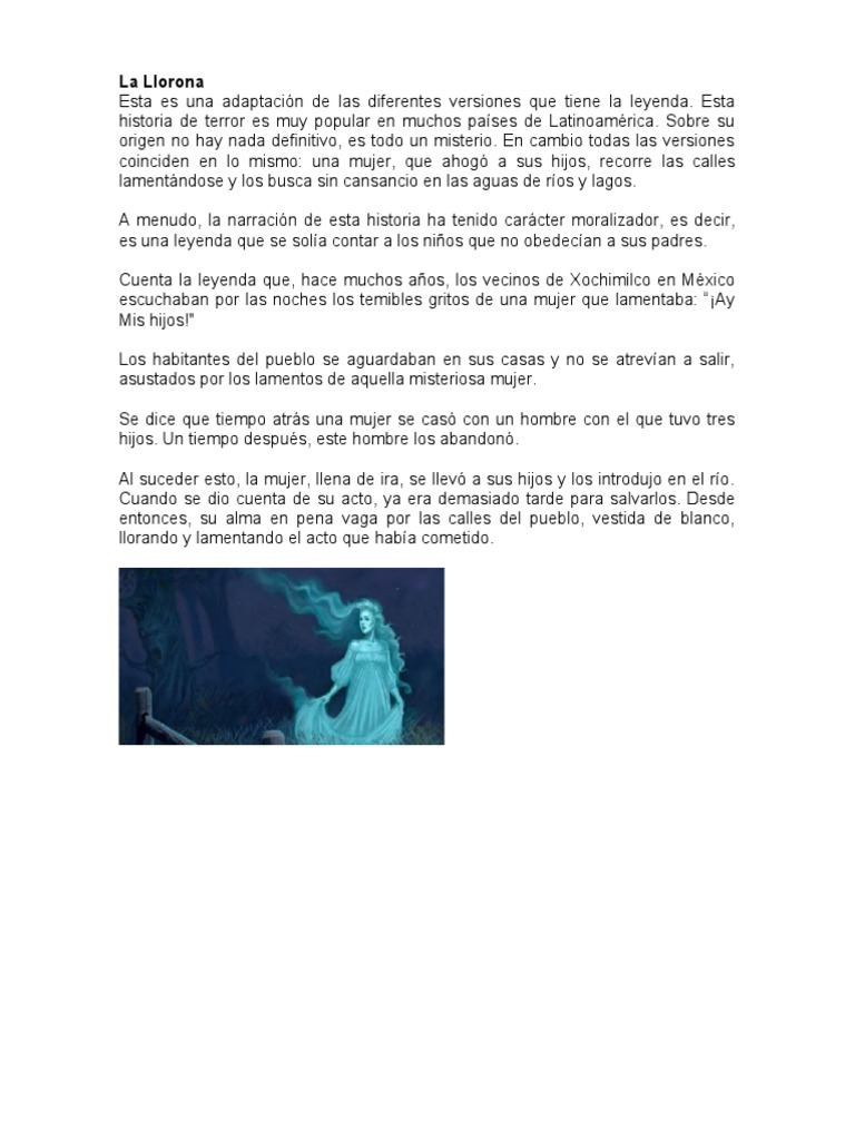 Leyenda de La Llorona para Niños | PDF
