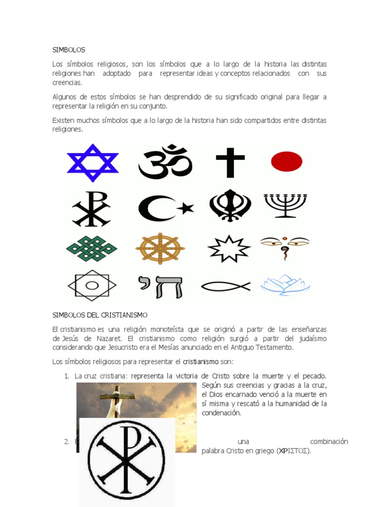 Símbolos Religiosos y su Significado | PDF | Jesús | Monoteísmo