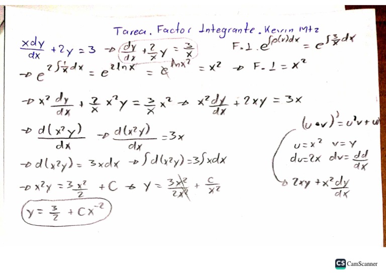 Ejercicios Resueltos Factor Integrante | PDF