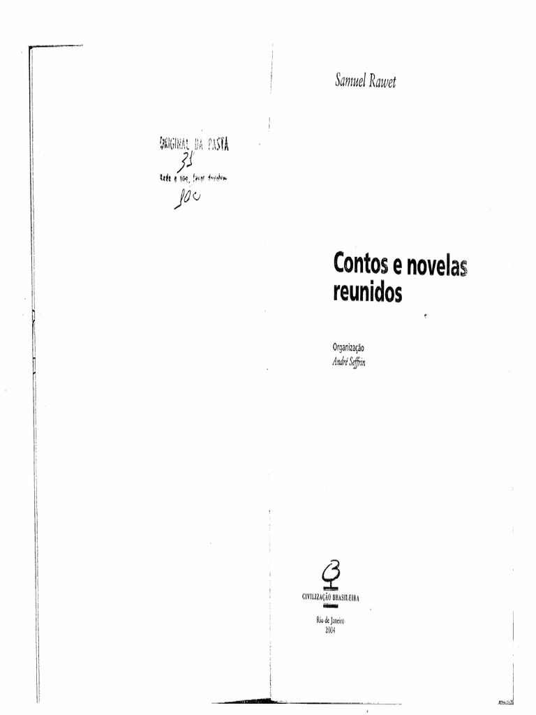 RAWET, Samuel. Contos e Novelas Reunidos | PDF