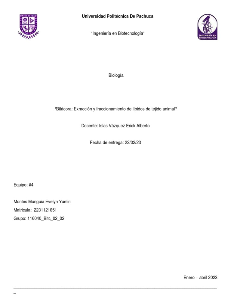 Bitacora Biologia | PDF | Química | Ciencias fisicas