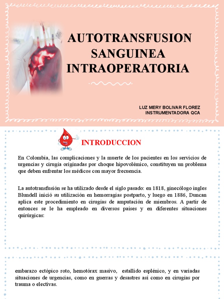 AUTOTRANSFUSION | PDF | Sangre | Fluidos corporales