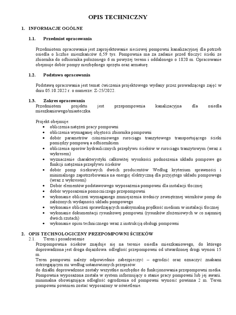 OPIS TECHNICZNY Umwis | PDF