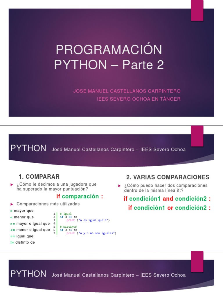 02 Programación Python Tema 2 | PDF | Python (lenguaje de programación) | Programación de ...