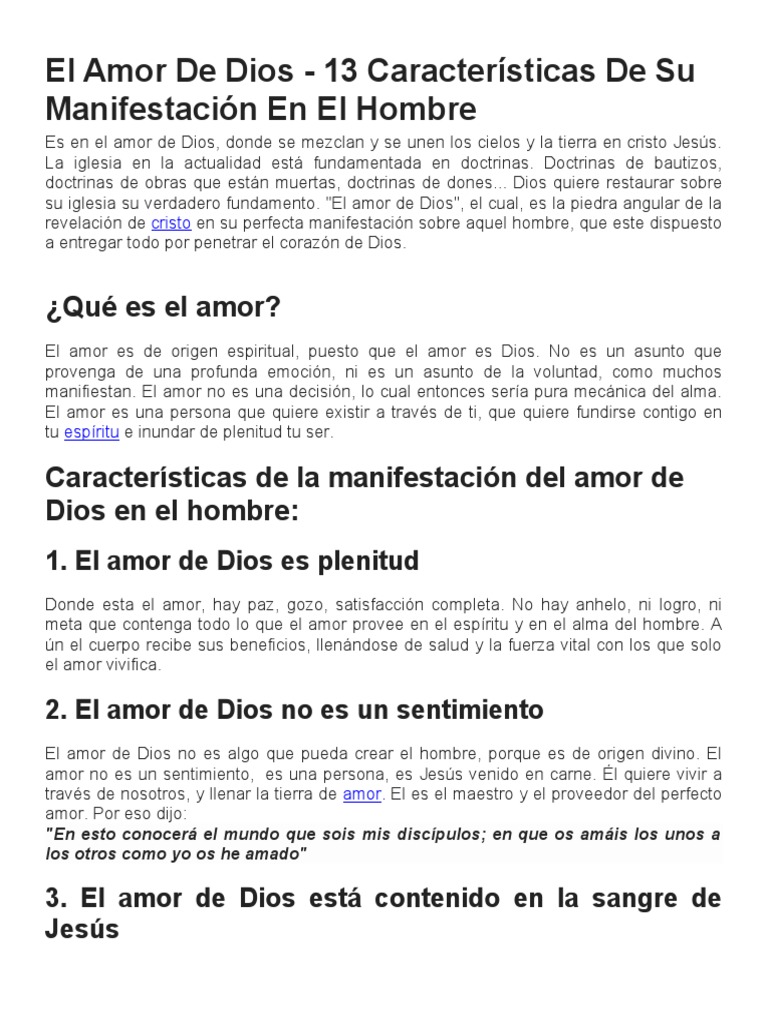 El Amor de Dios | PDF | Salvación | Amor