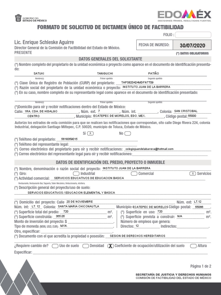 Solicitud Duf Ordinario | PDF | México