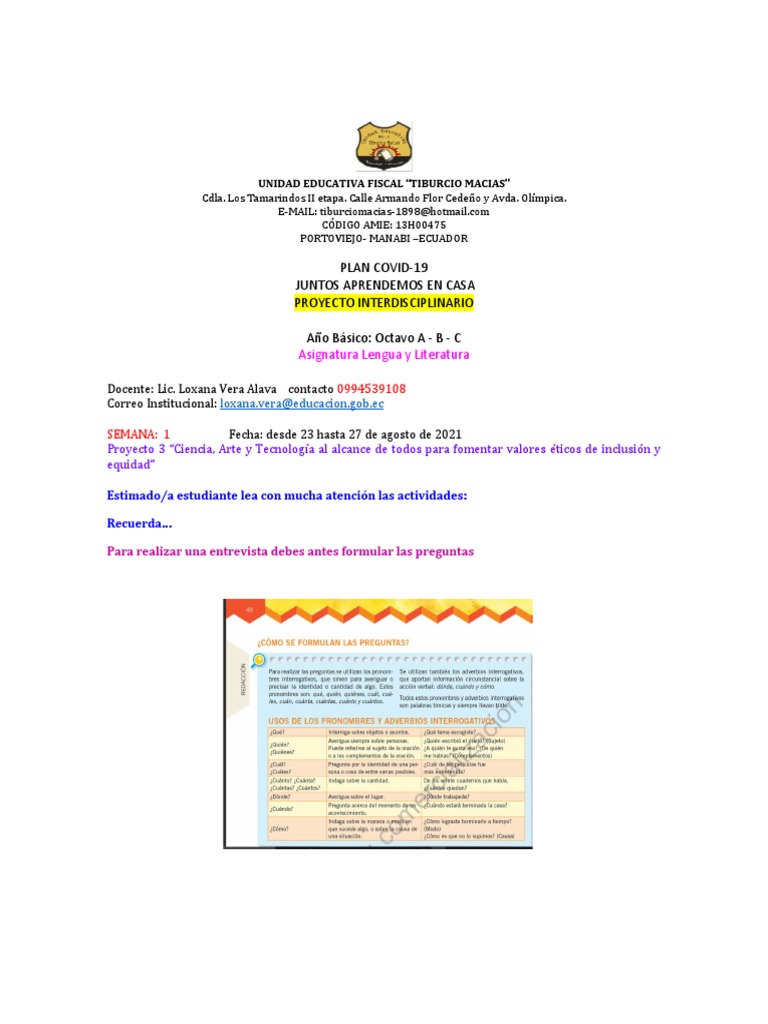 Proyecto 3 Octavo | PDF | Coma | Lingüística