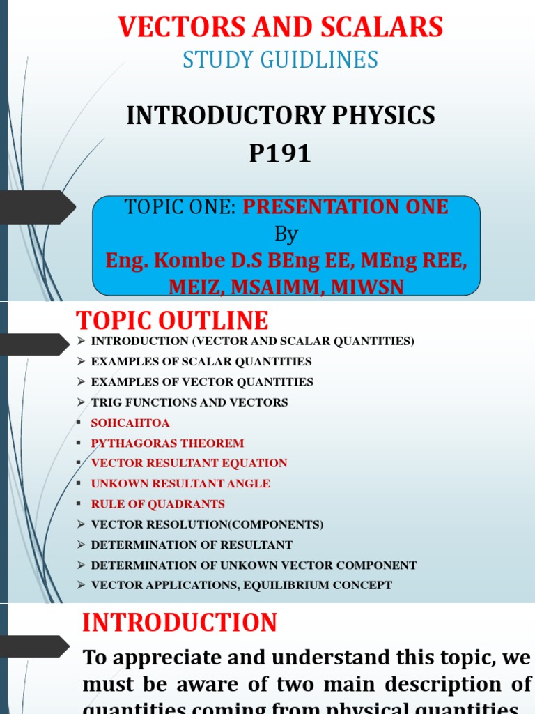Vectors and Scalars Study Guide | PDF | Euclidean Vector | Cartesian ...