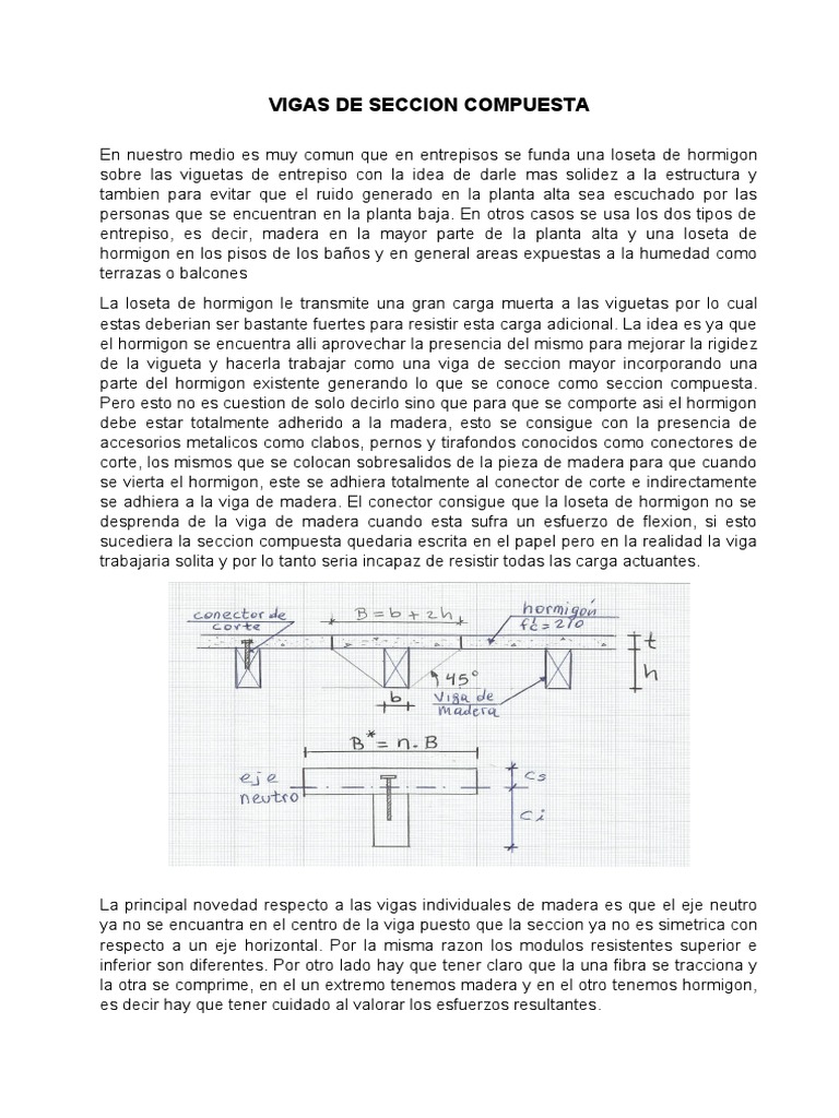 Vigas de Seccion Compuesta | PDF | Viga (Estructura) | Mecanica clasica