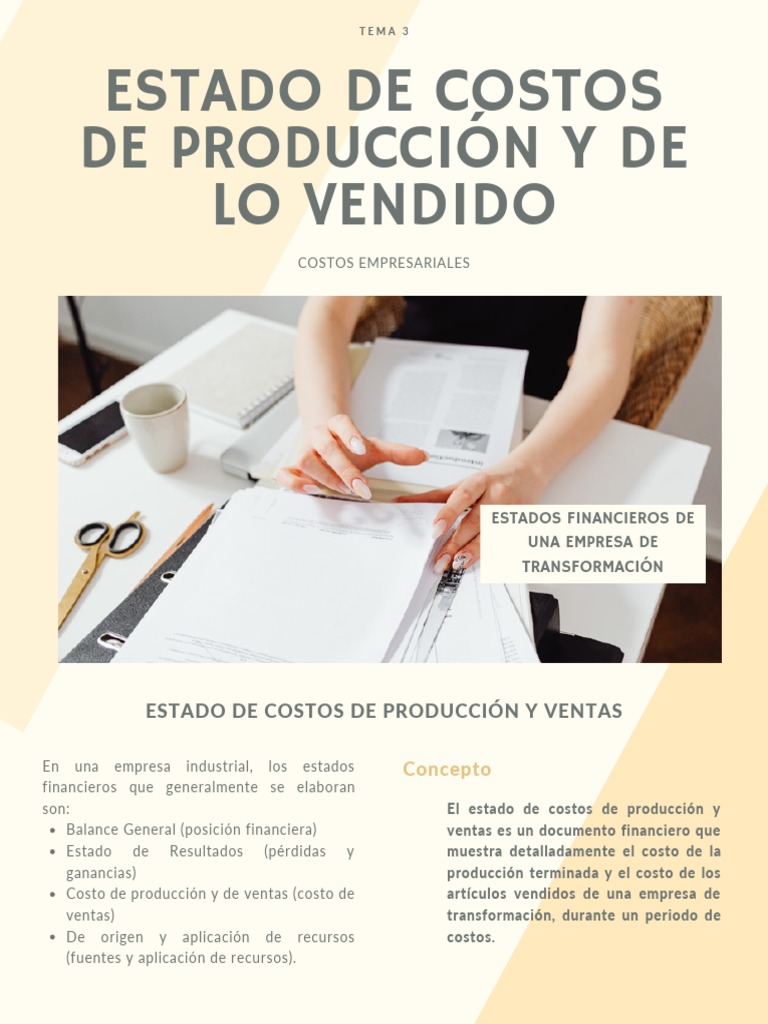 C4. Contenido Del Estado de Costos de Producción y de Lo Vendido | PDF | Costo | Procesos de negocio