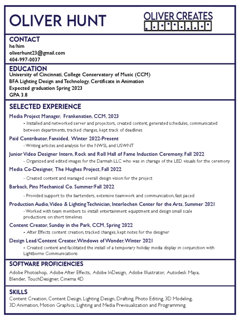 Resume Oliver | PDF | Art | Computers