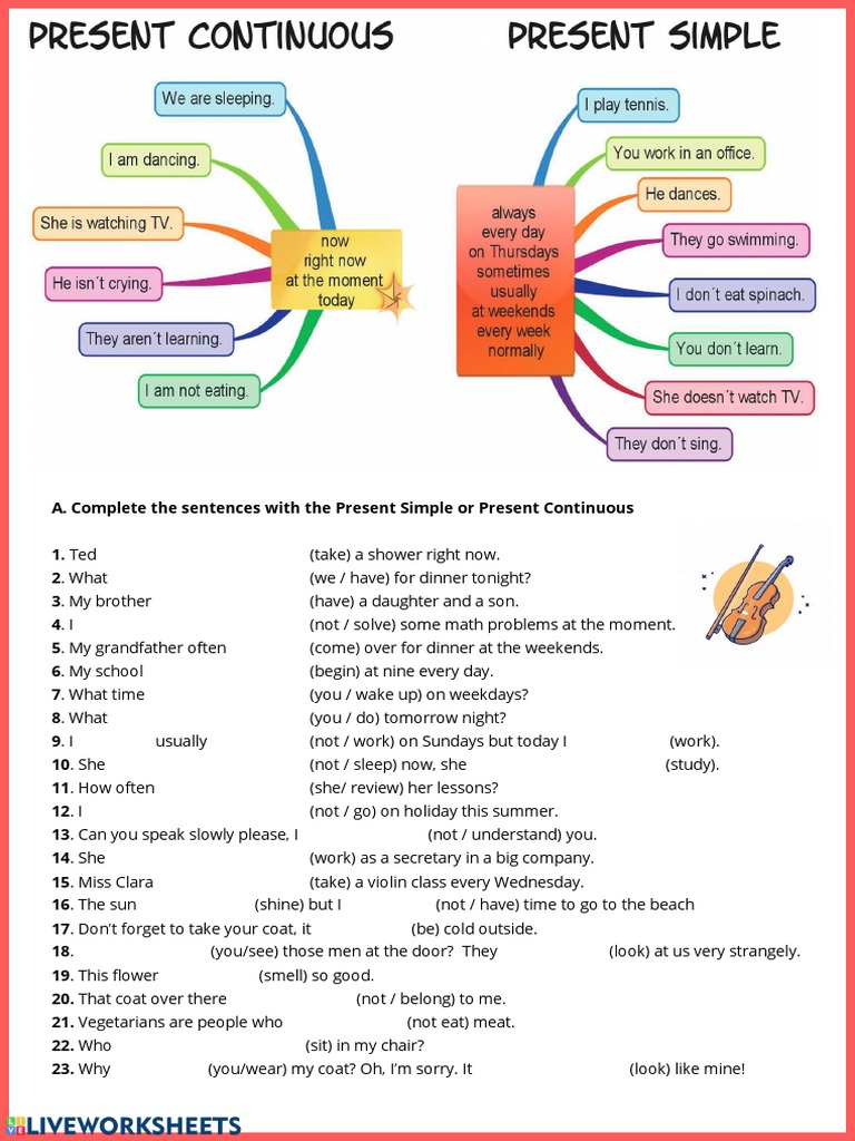 Present Simple and Continuous | PDF