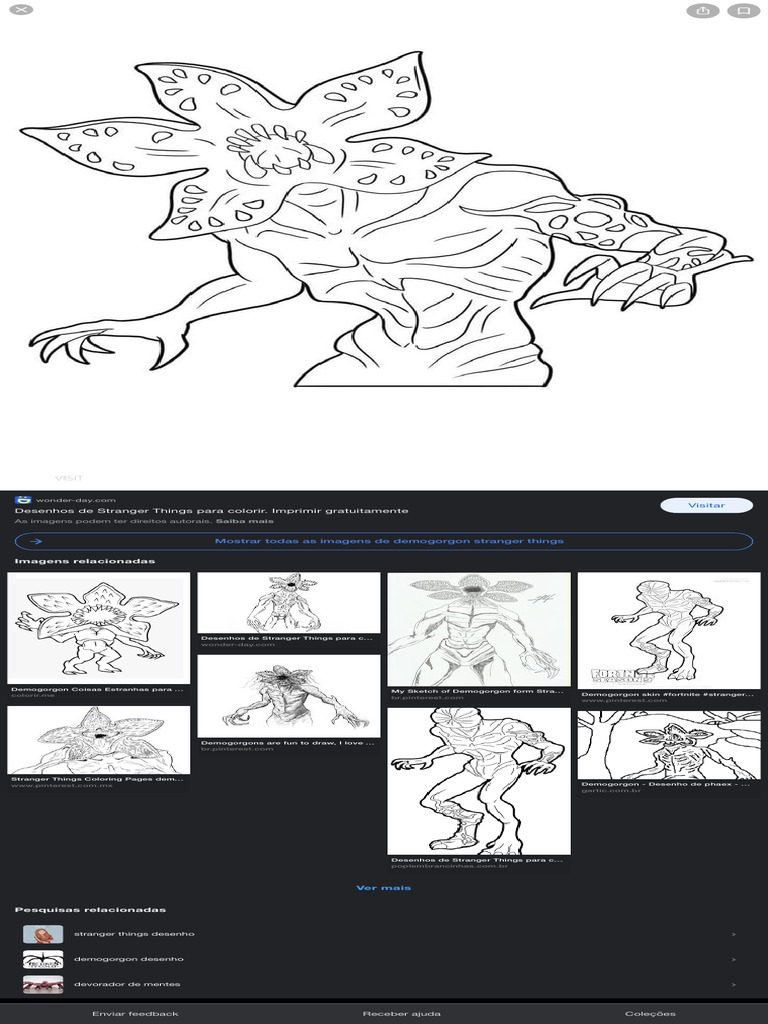 Demogorgon Stranger Things Desenho - Pesquisa Google | PDF | Jogos e Atividades