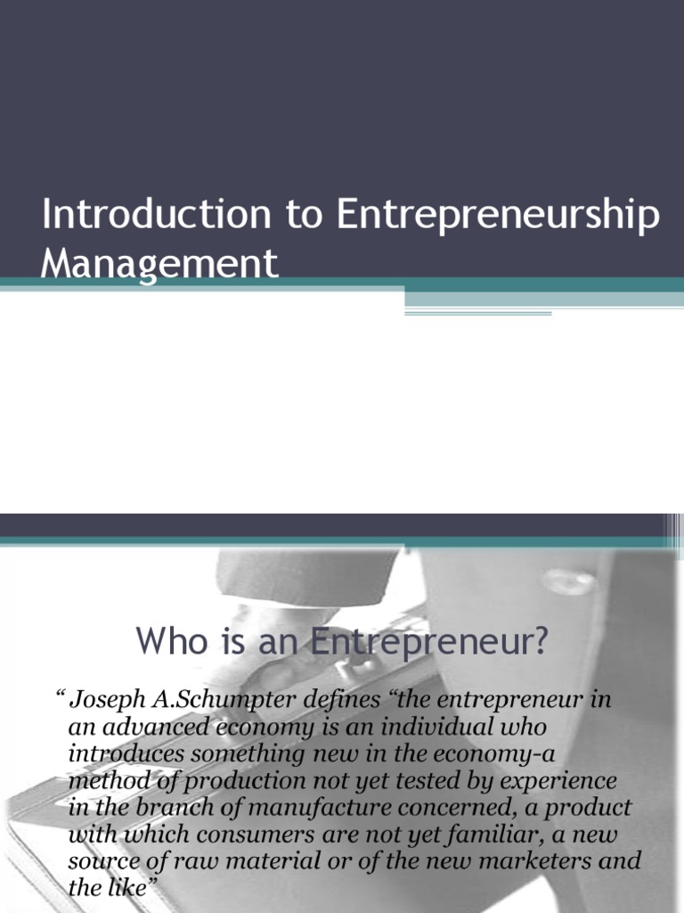 Entrepreneurship Management Pdf