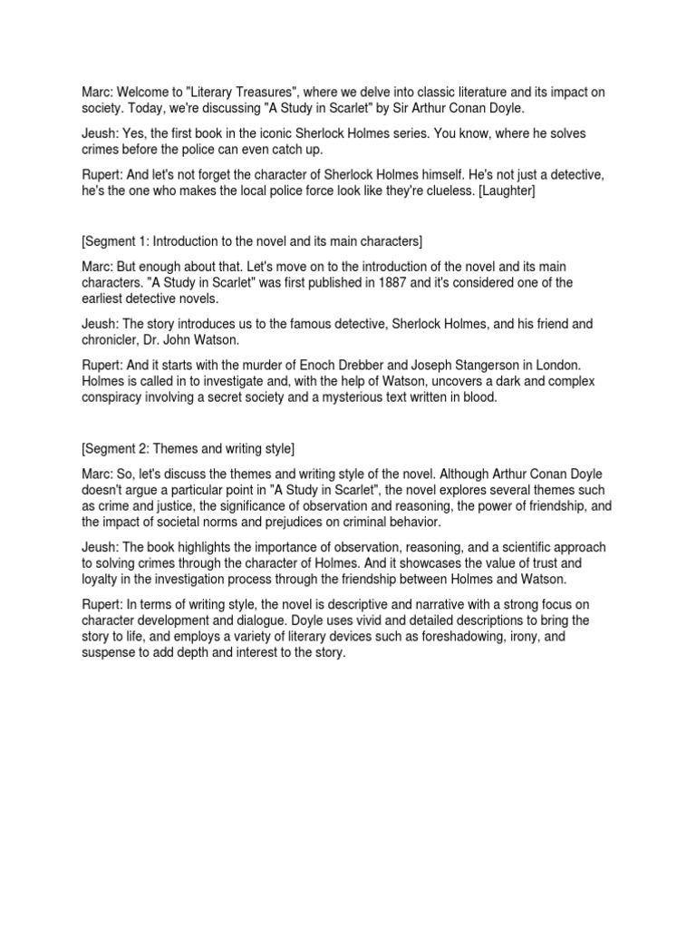 SCRIPT | PDF | Sherlock Holmes | Dr. Watson