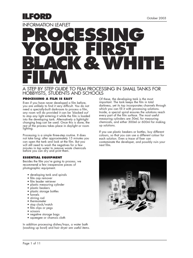 Film Processing for Hobbyists | PDF | Film Speed | Exposure (Photography)