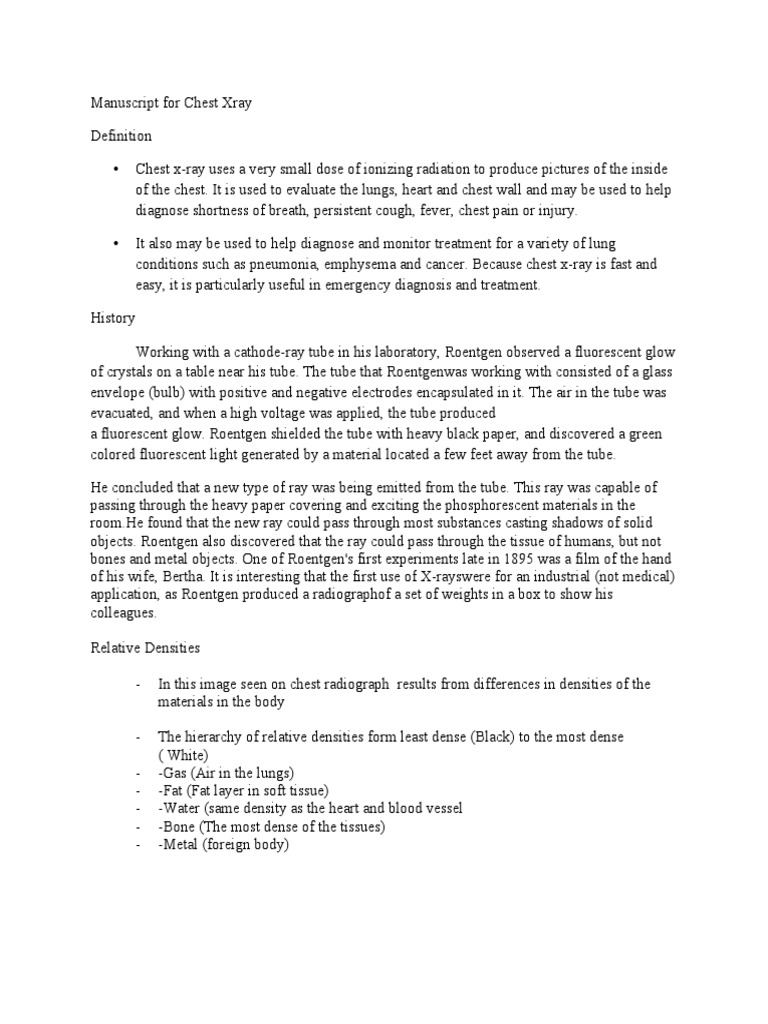Manuscript For Chest Xray | PDF | X Ray | Lung