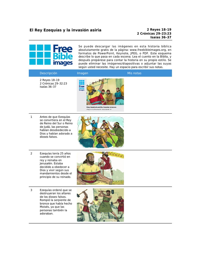 FB Hezekiah Assyrians StoryPlanner ES | PDF | Asiria | Isaias