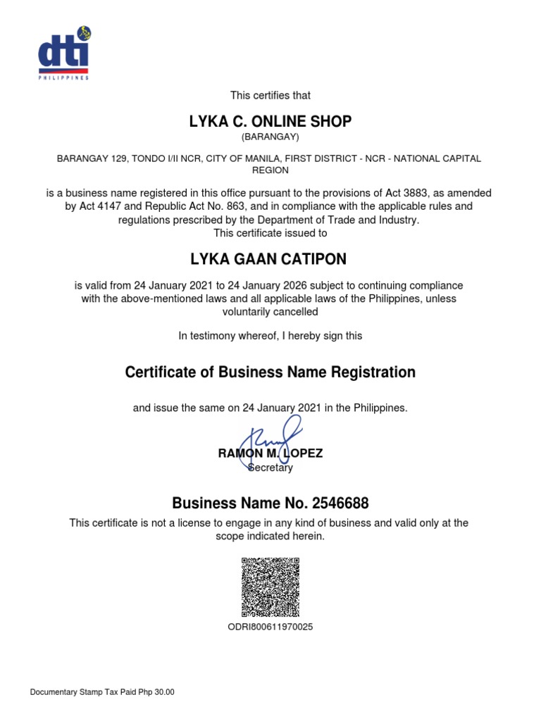 BN Certificate-Odri800611970025 | PDF