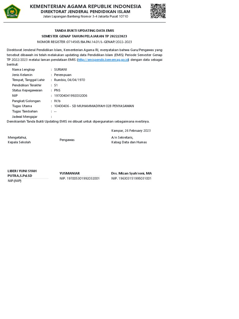 Updating Data Emis | PDF