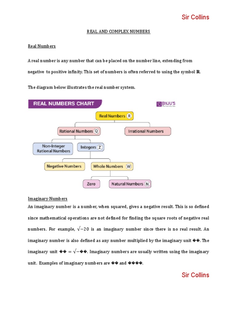 Exploring Real, Imaginary, and Complex Numbers | PDF | Numbers | Complex Number