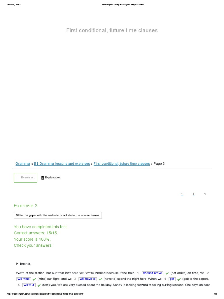 Condicional 1 Del Tercer Ejercicio | PDF | Grammar | Linguistics