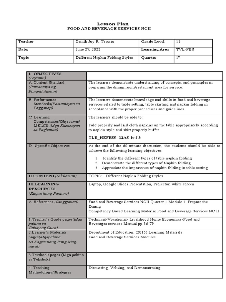 Demo Lp Pdf Learning Teachers