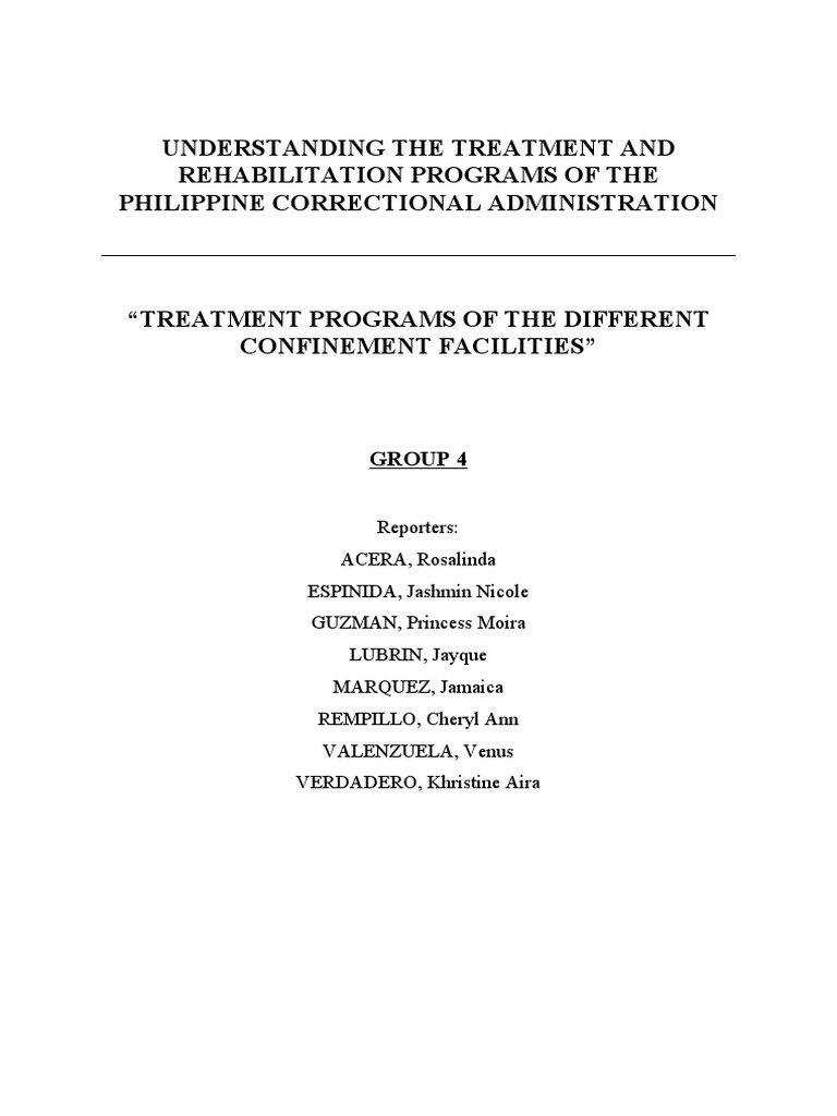 Group 4 Therapeutic Modalities | PDF | Drug Rehabilitation | Restorative Justice