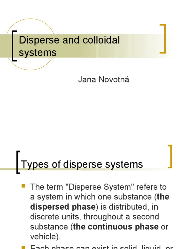 Types of Disperse Systems Explained | PDF | Colloid | Solution