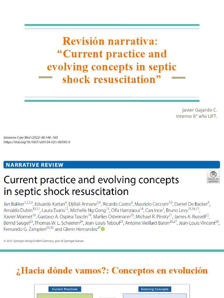 Revisión narrativa_ “Current practice and evolving concepts in septic shock resuscitation” | PDF ...