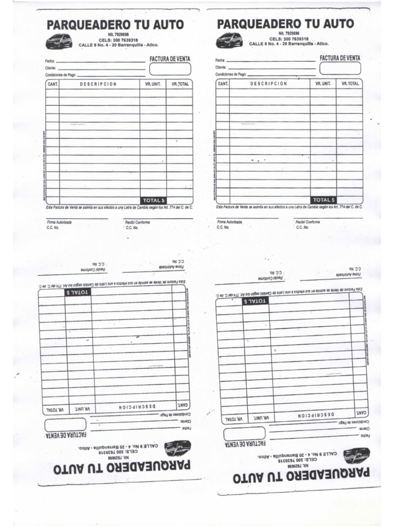 Factura Parqueo | PDF