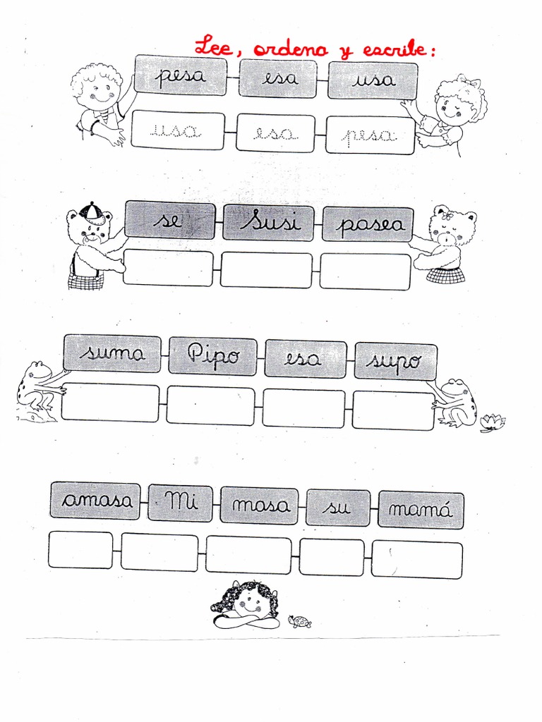 Lee, Ordena y Escribe | PDF