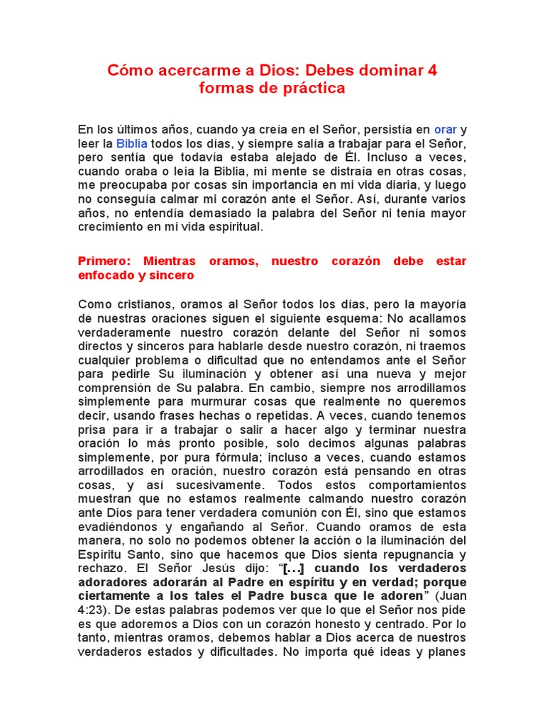 Cómo acercarse a Dios efectivamente | PDF | Oración | Verdad