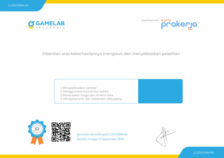 Gamelab Certificate | PDF