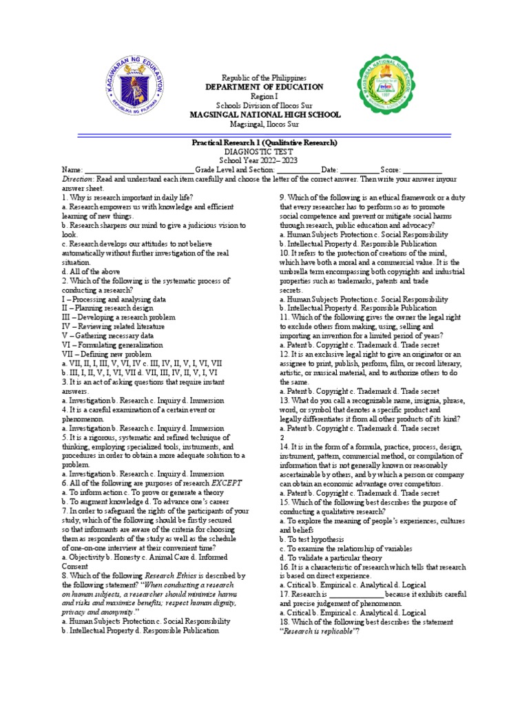 Product Test | PDF | Qualitative Research | Intellectual Property