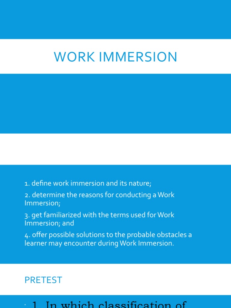 Work Immersion pt1 | PDF | Partnership | Curriculum