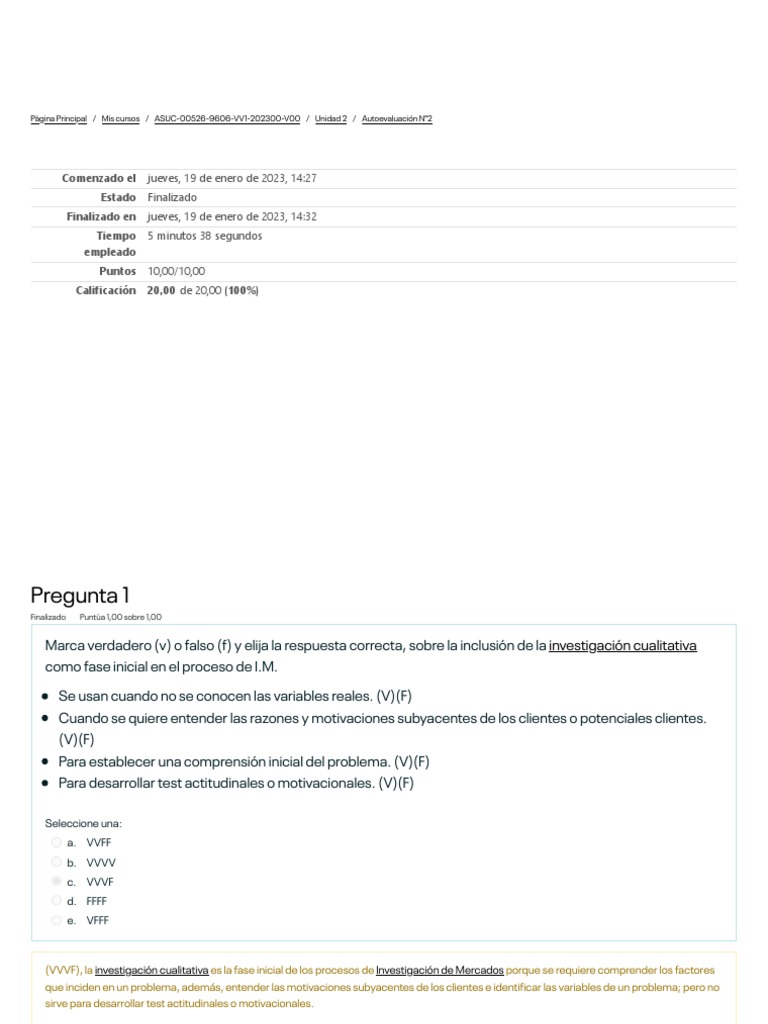 Autoevaluación N°2 - Invstigación de Mercados | PDF | Grupo de enfoque | Método científico