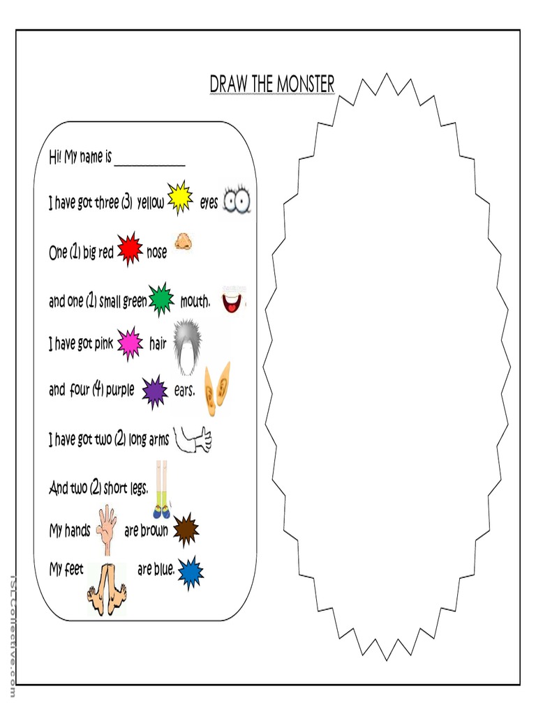 Create Your Own Monster Worksheet | PDF | Wellness
