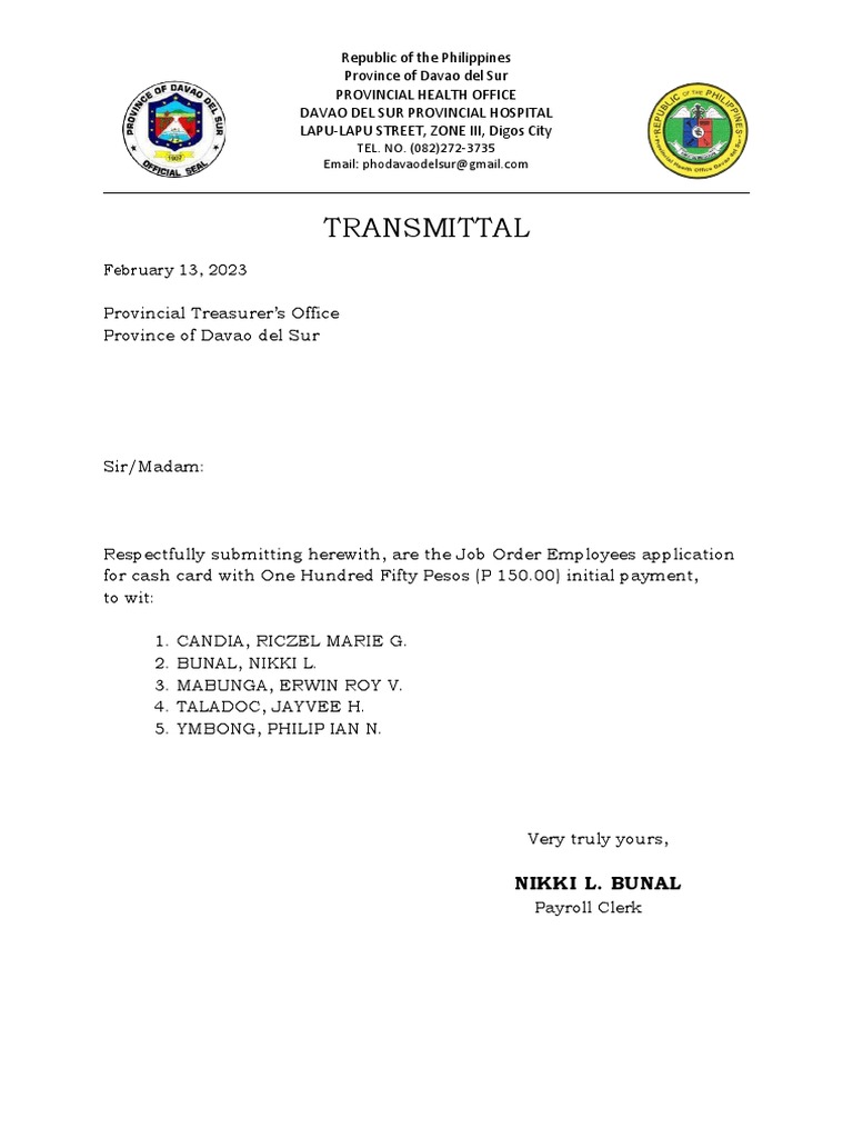 Cash Card Transmittal | PDF | Business | Social Programs