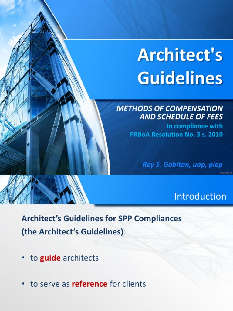 Architect - S Guidelines Condensed Presentation - by Ar. Rey ...