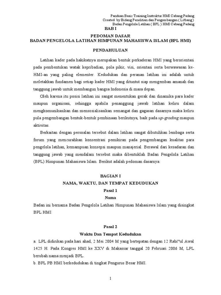 Modul Basic Training PADANG | PDF