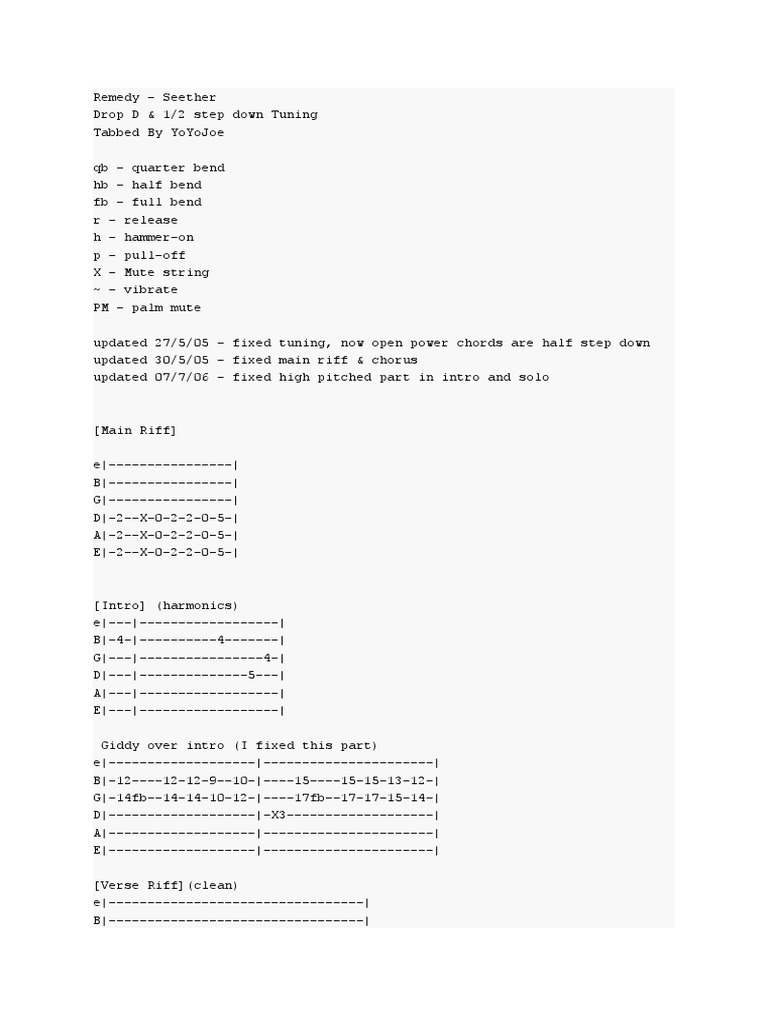 Remedy | PDF | Song Structure | Chordophones