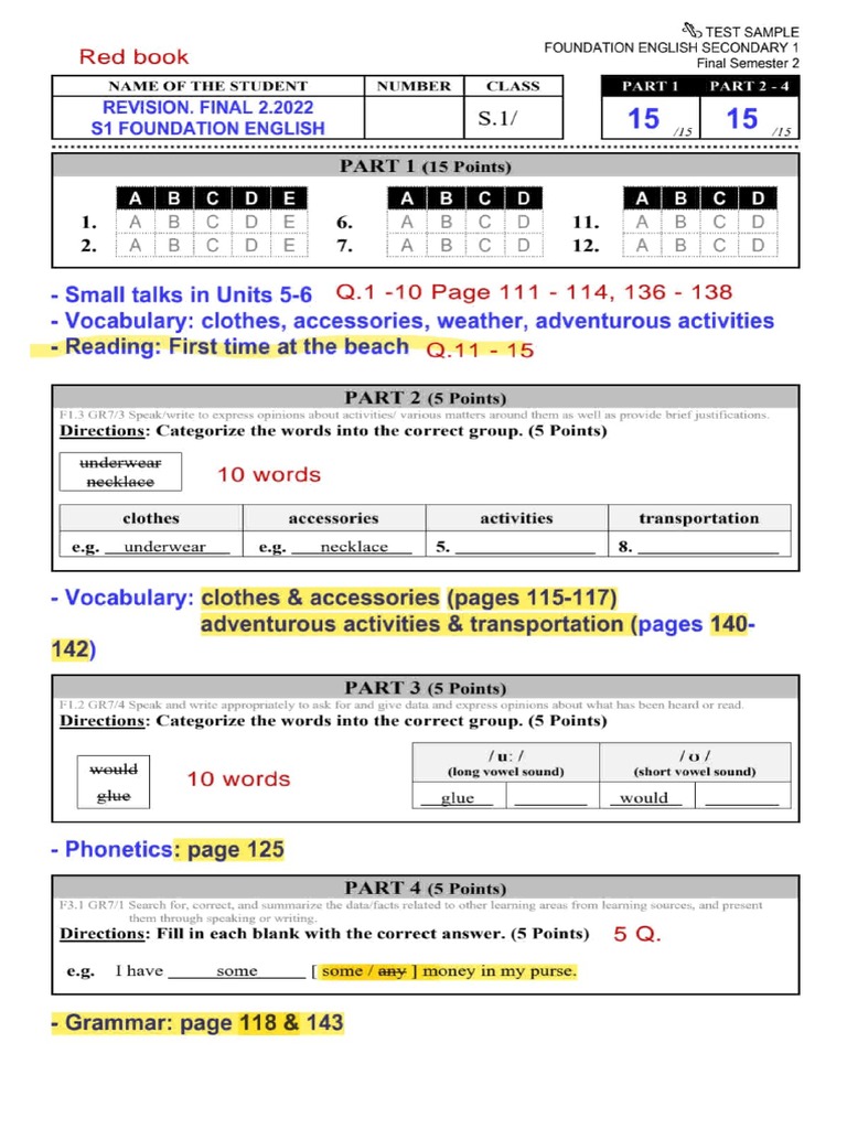 S.1 Revision For Red Book | PDF