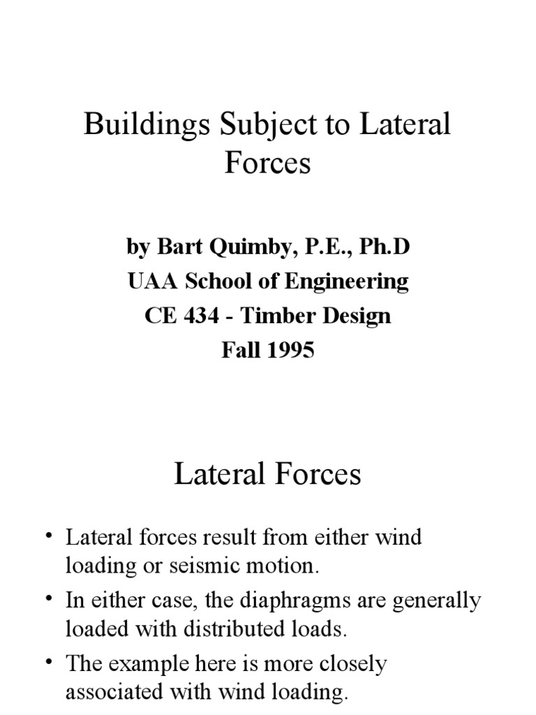 Buildings With Lateral Loads | PDF | Bending | Truss