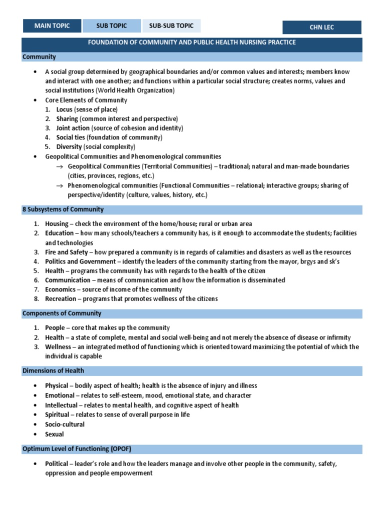 CHN Lec Prelim | PDF | Health Care | Family