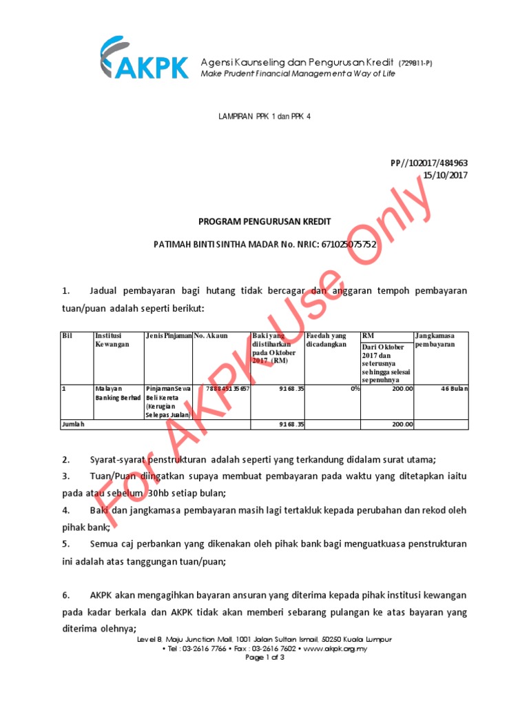 Panduan Pembayaran Program DMP AKPK | PDF