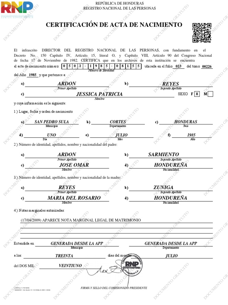 SIN RNP Acta Nac 2 | PDF