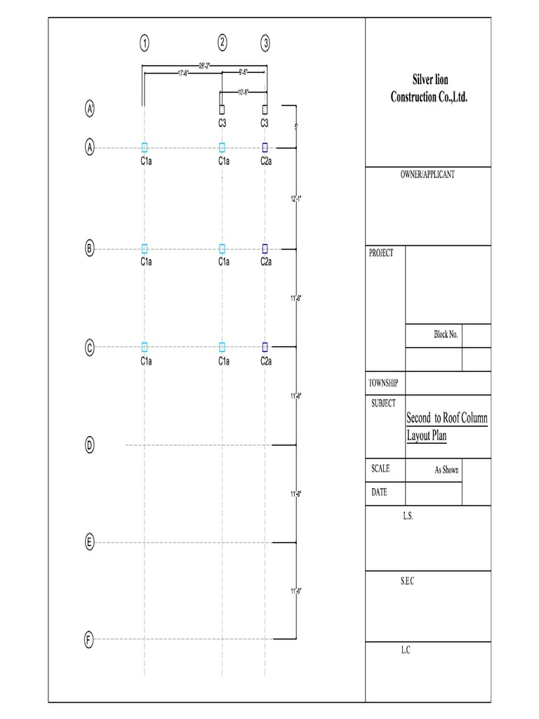 Roof Column Layout Plan Details | PDF